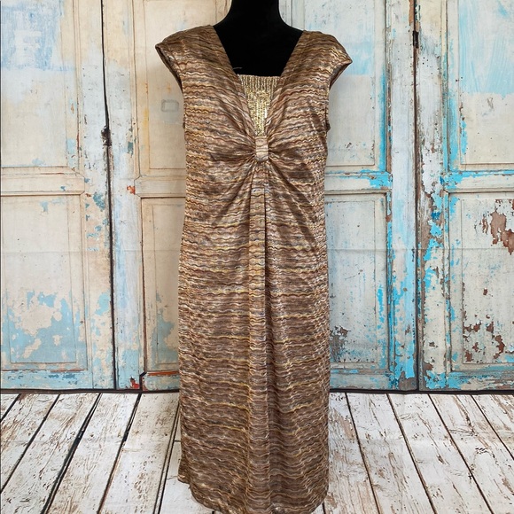 Rebecca Moses | Dresses | Rebecca Moses Women Sleeveless Vneck Metallic ...